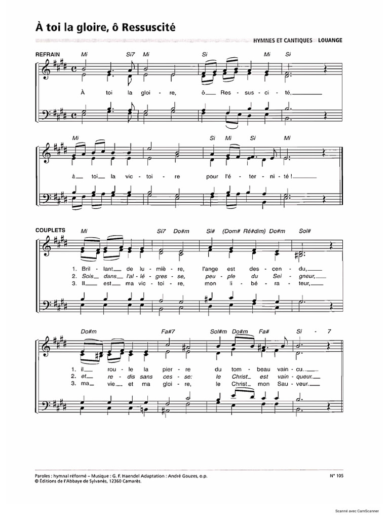 A Toi La Gloire, O Ressuscité | PDF