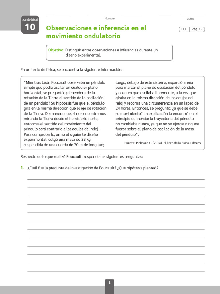 U1 Act 10 | PDF | Péndulo | Oscilación