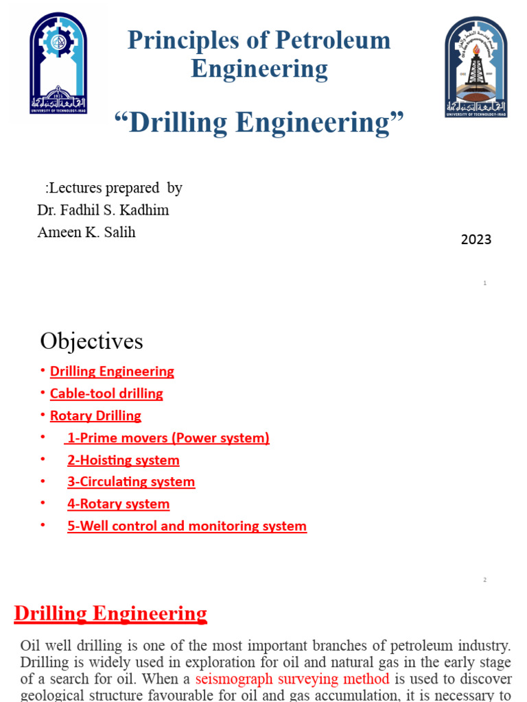 Drilling Engineering | PDF | Drilling Rig | Drilling