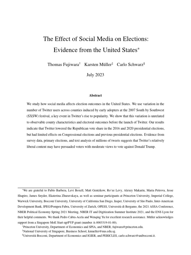 Social Media and Elections | PDF | Social Media | Popular Culture ...