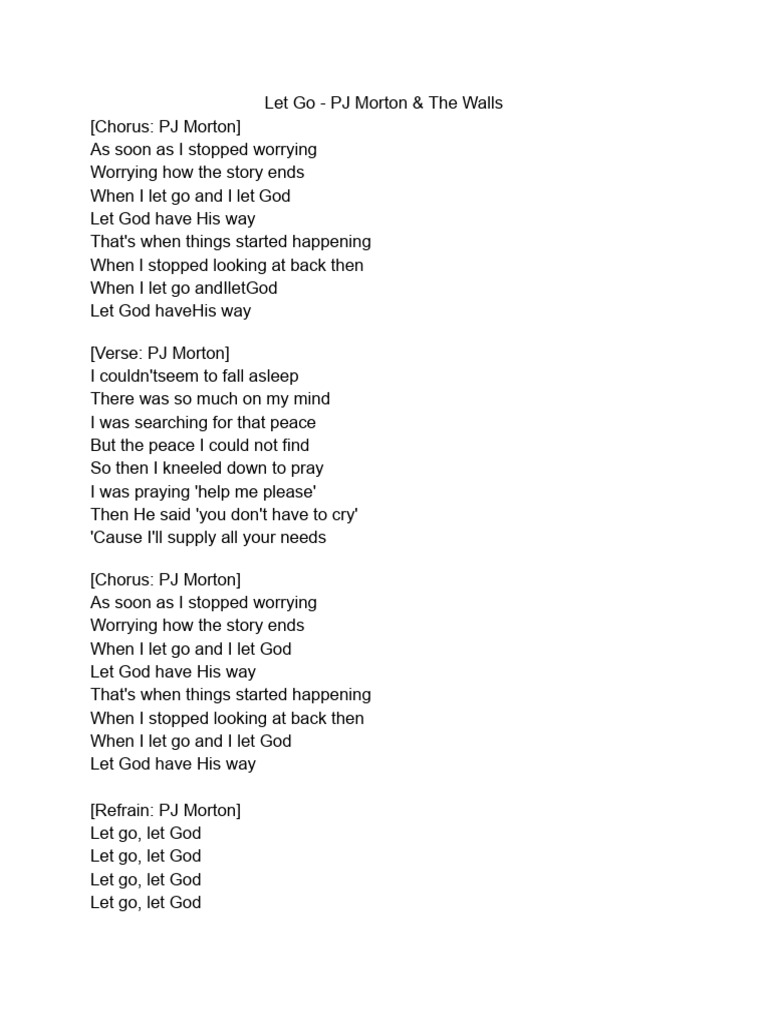 Let Go and Let God Lyrics | PDF | Self-Improvement