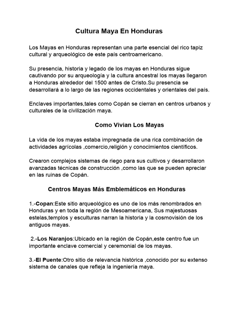 Cultura Maya en Honduras | Descargar gratis PDF | Civilización maya