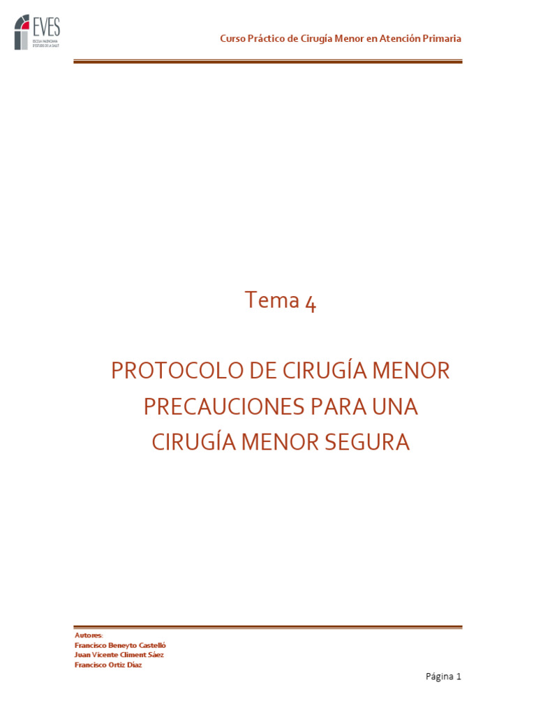 Tema 4 Protocolo de CM | Descargar gratis PDF | Herida | Cirugía