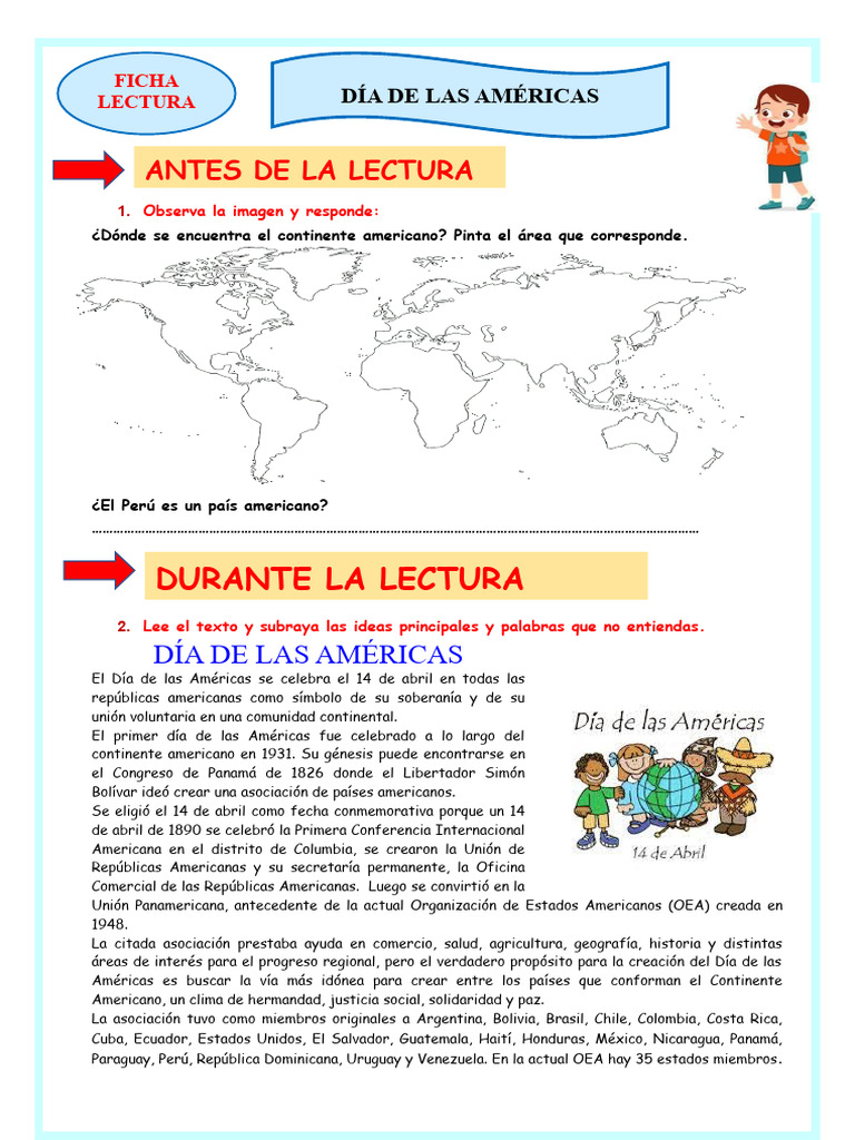 Ficha del Día de las Américas | PDF | Américas | América del Sur
