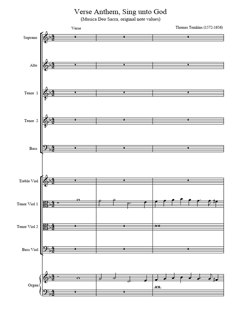 Partition Complète - Sing Unto God (Copier) (Tomkins, Thomas) | PDF ...