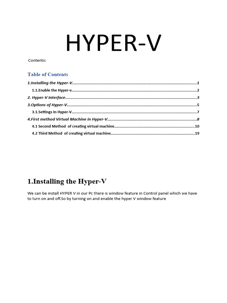 Hyper V Lab Pdf Hyper V Virtual Machine