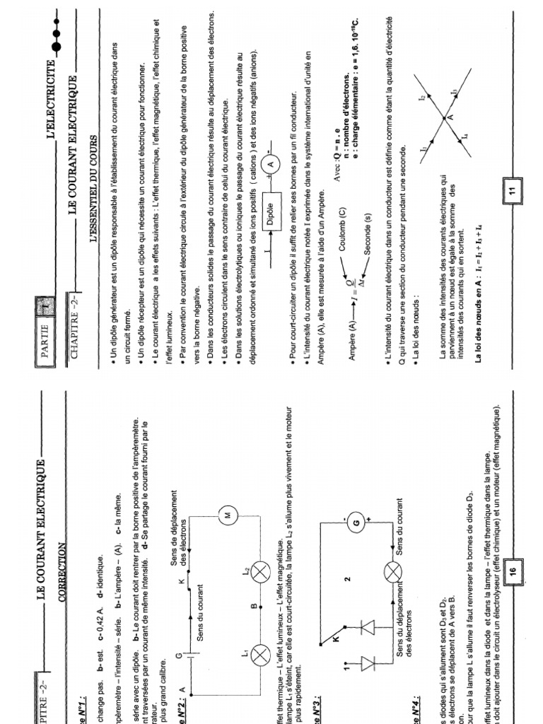 Electricite Cours Et Exercices Corriges 6C | PDF