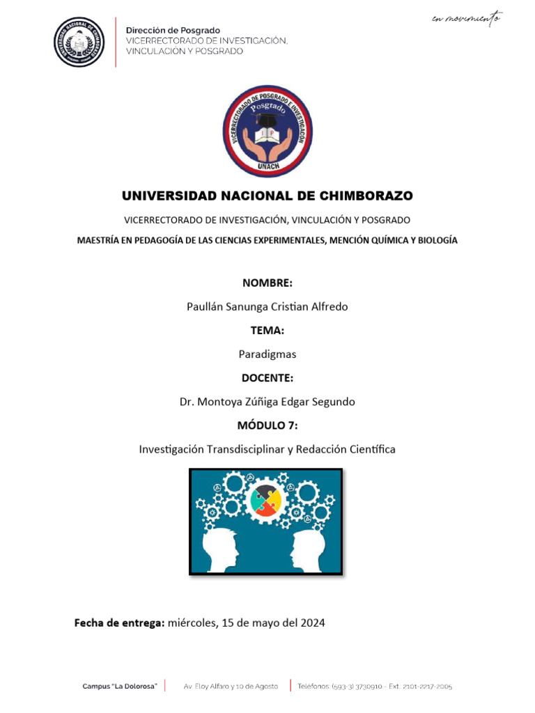 TAREA N°1-UBIQUE 3 EJEMPLOS DE PARADIGMAS SEA ESTOS CIENTÍFICOS, TECNOLÓGICOS Y DE LA VIDA ...