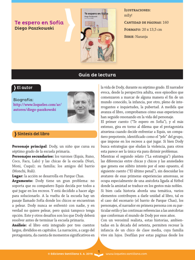 Te Espero en Sofía: Diego Paszkowski | PDF | Felicidad | Narración