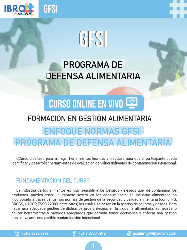 Curso Defensa Alimentaria GFSI Online | PDF