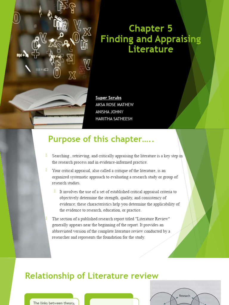 Chap5 - Finding and Appraising The Literature | PDF | Quantitative Research | Academic Journal