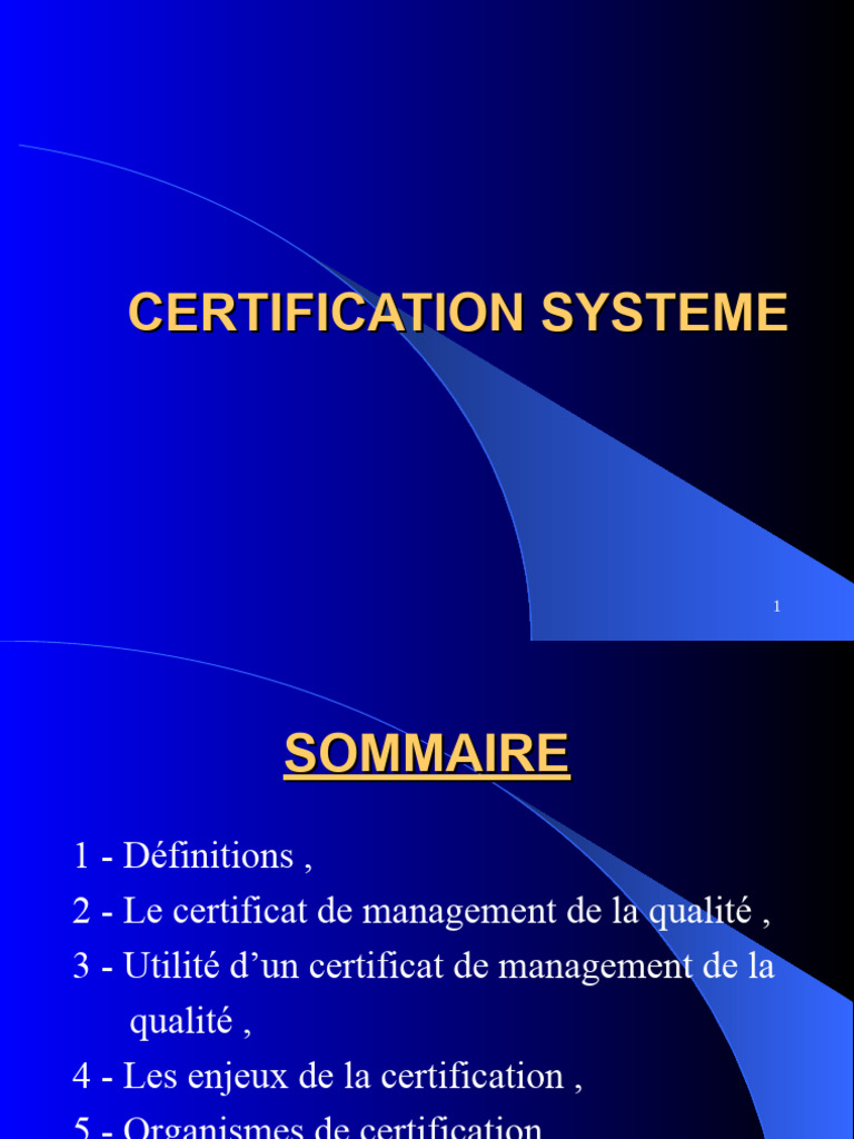 Certification Systme | PDF | Audit | Management de la qualité