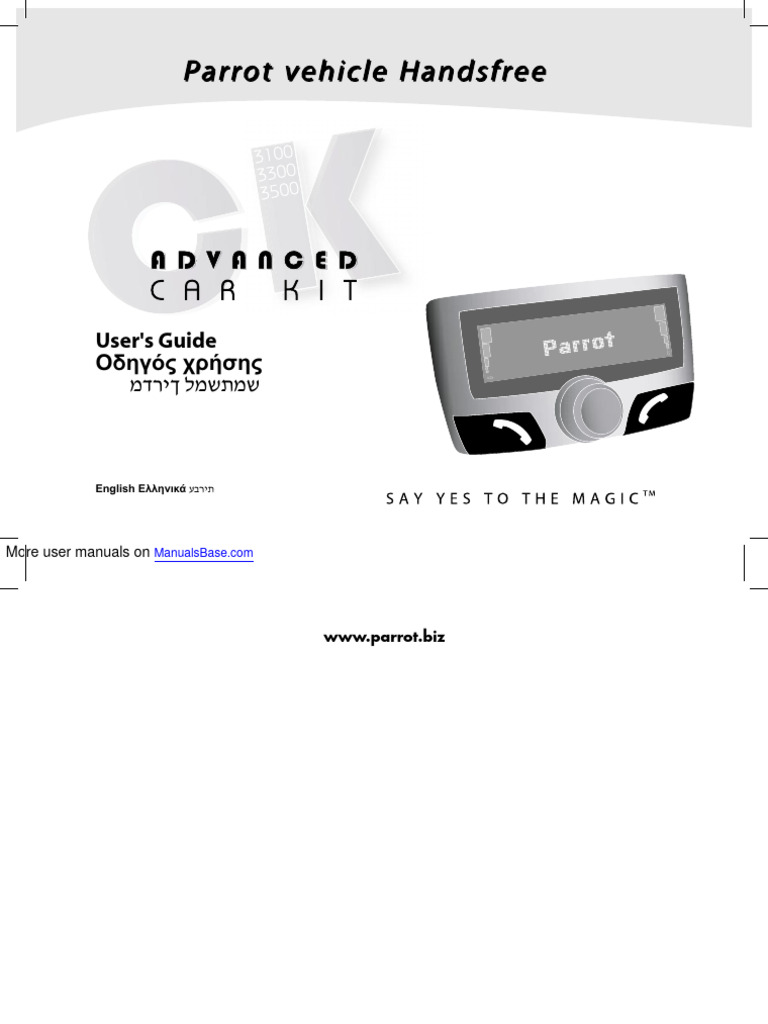 Parrot Automobile Electronics 3100 - 3300 - 3500 | PDF | Telephone | Menu (Computing)