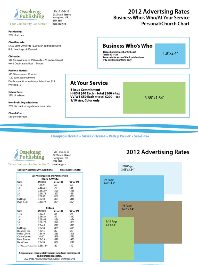 2012 Advertising Rates Overview | PDF