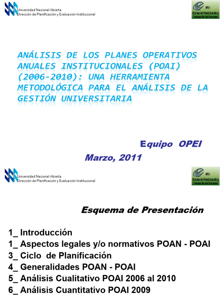 Presentacion Analisis Del Poai | PDF | Presupuesto | Planificación