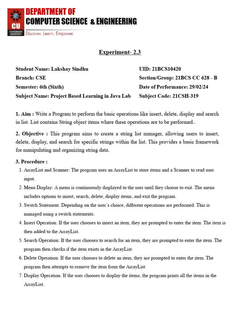 Worksheet-2.3 Java PDF | Download Free PDF | String (Computer Science) | Menu (Computing)