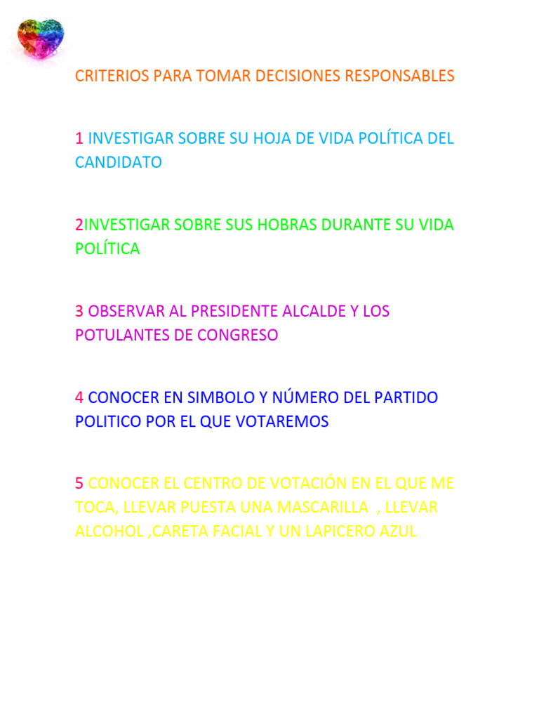 Criterios para Tomar Decisiones Responsables | PDF