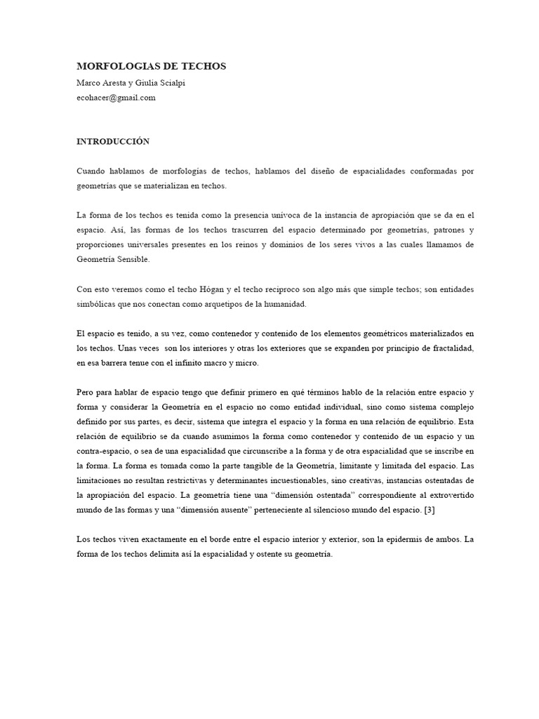 Morfologia de Techos Aresta Scialpi | PDF | Simetría | Fractal