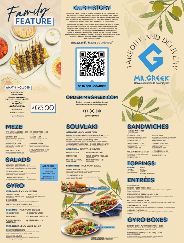 Mr. Greek Takeout and Delivery Menu - Web - Aug - 2023 | PDF | Salad ...