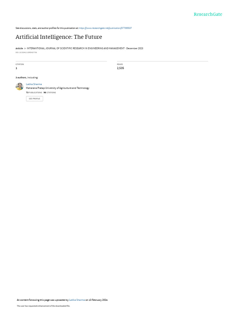 Artificial Intelligence The Future | PDF | Artificial Intelligence ...