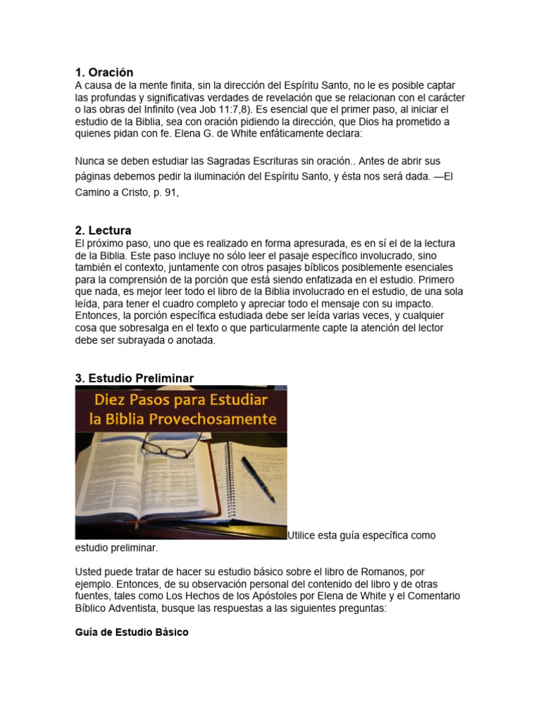 10 pasos para estudiar la biblia | PDF | Biblia | espíritu Santo