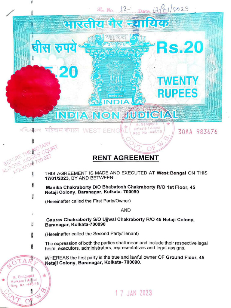 Rent Agreement a | PDF | Rupee
