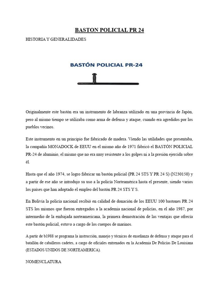Baston Policial PR 24 | PDF | Estudios de idiomas extranjeros