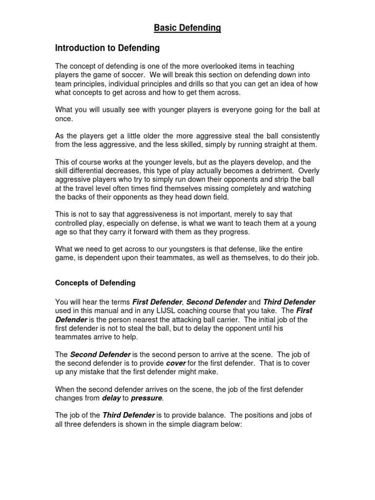 Basic-Defending | Download Free PDF | Forward (Association Football ...
