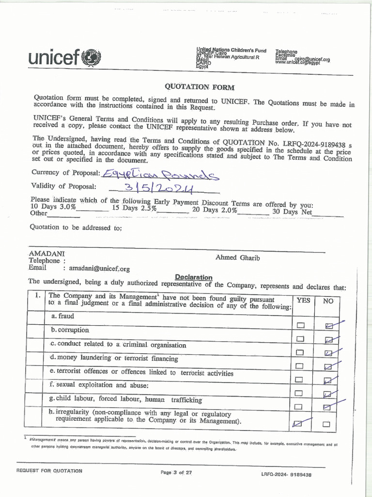 Quotation Forn | PDF