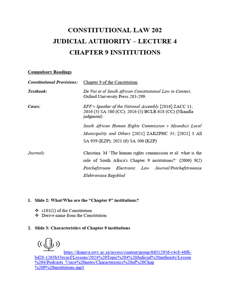 Lecture 4 - Chapter 9 Institutions | PDF | Constitutional Law ...