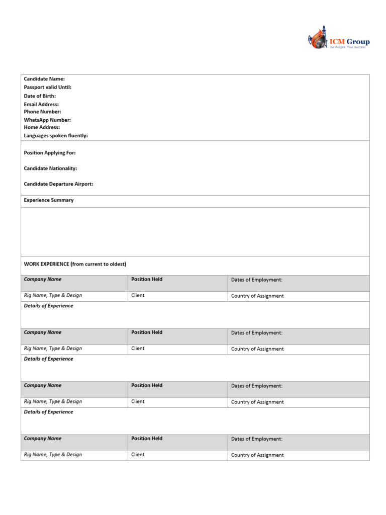 Seaman CV Template for Job Applications | PDF | Government And Personhood