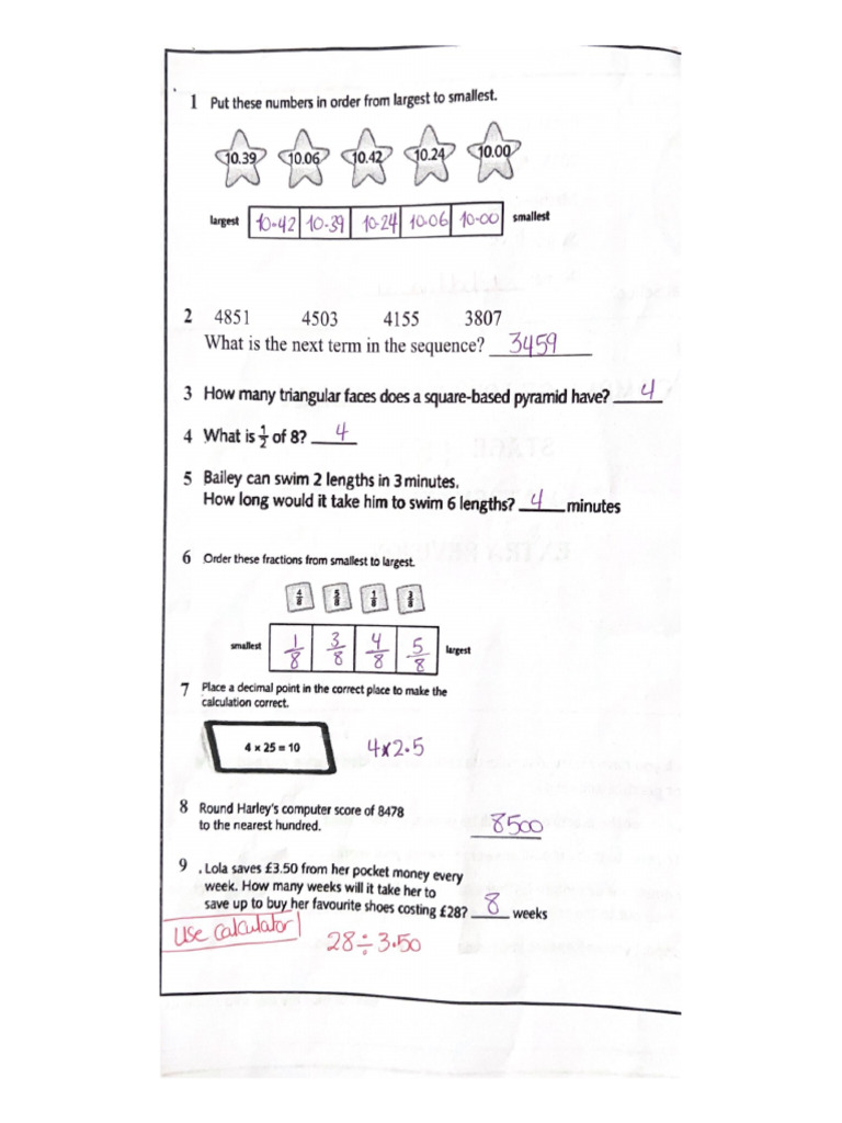 Extra revision model answer yr 5 | PDF