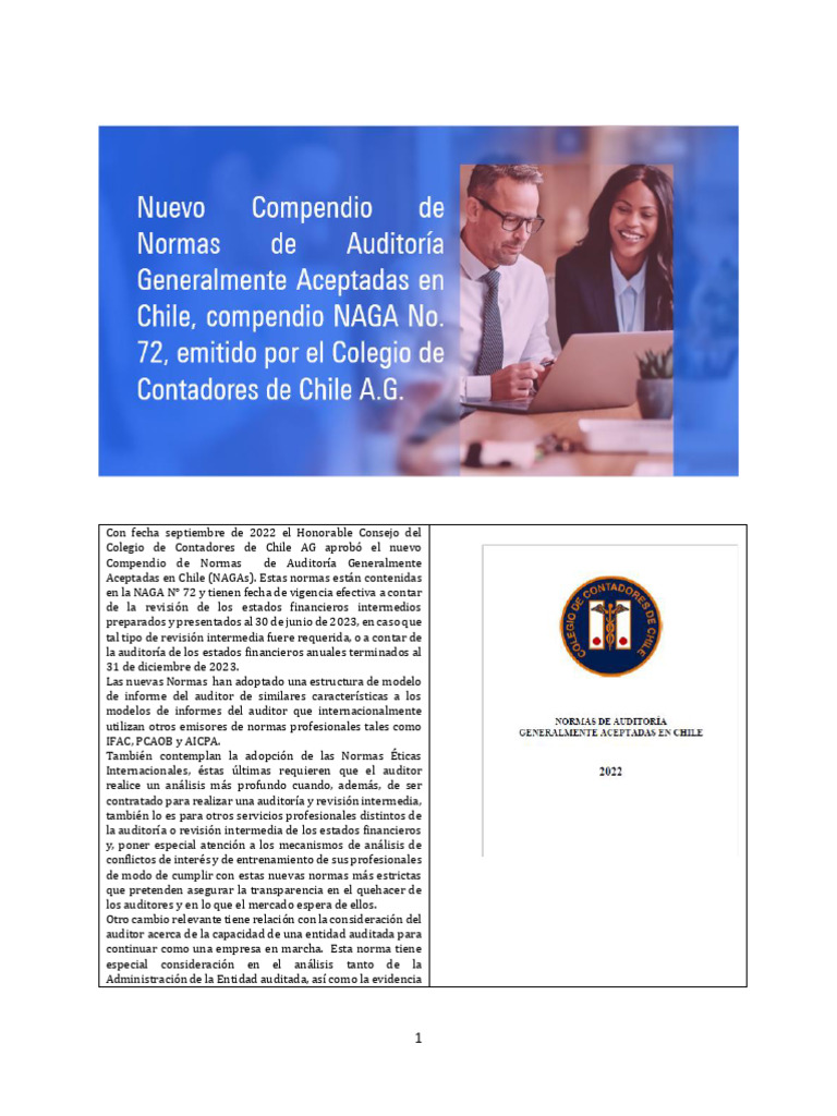 Nuevo Compendio de Normas de Auditoría Generalmente Aceptadas en Chile ...