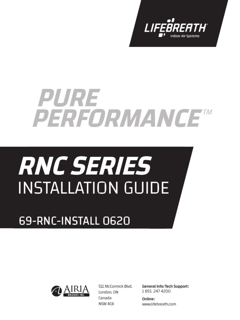 RNC Series Installation Guide | PDF | Duct (Flow) | Pipe (Fluid Conveyance)