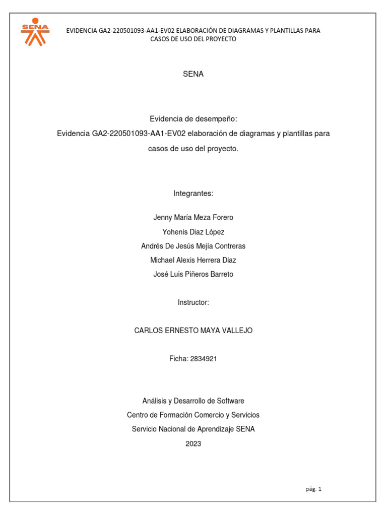 Plantillas Proyecto Sena | PDF | Caso de uso | Software