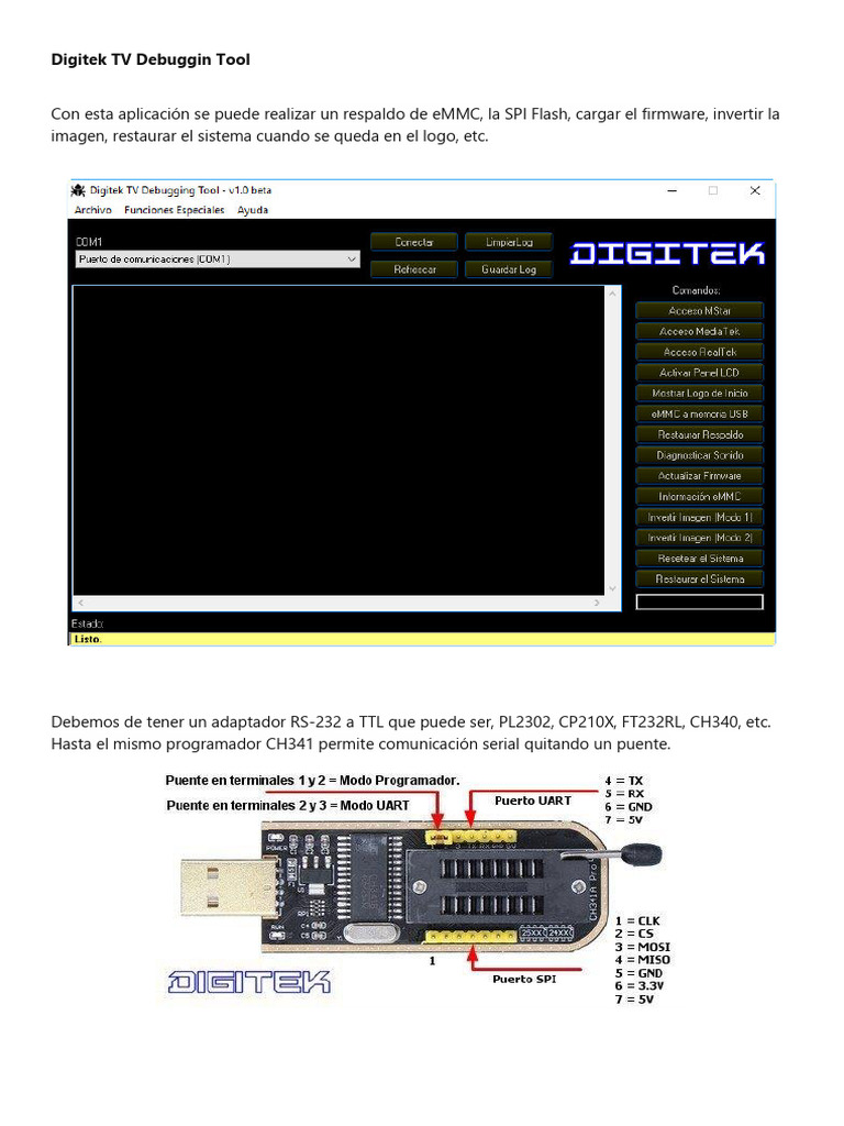 Manual Digitek TV Debuggin Tool | Descargar gratis PDF | Memoria USB ...