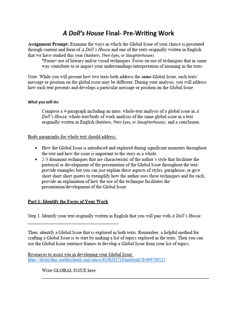 Dolls House Final Prep Work | PDF | Human Communication | Communication