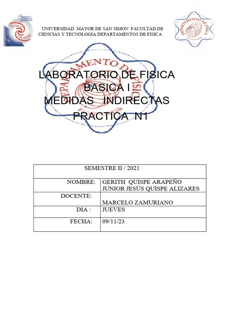 Fisica Medidas Indirectas Gerith-2 | PDF | Pi | Medición