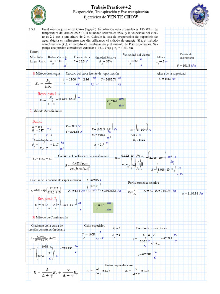Hidologia Practica 4,2 | Descargar gratis PDF | Humedad | Evaporación
