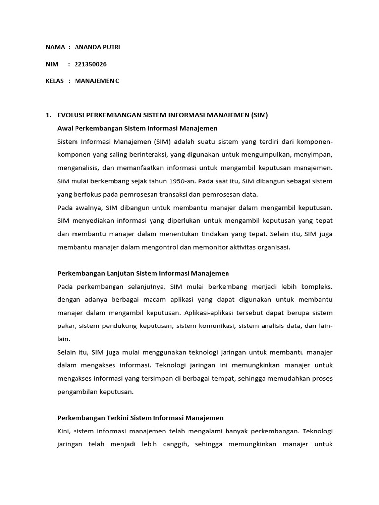 Ananda Putri 221350026 Tugas Sim | PDF
