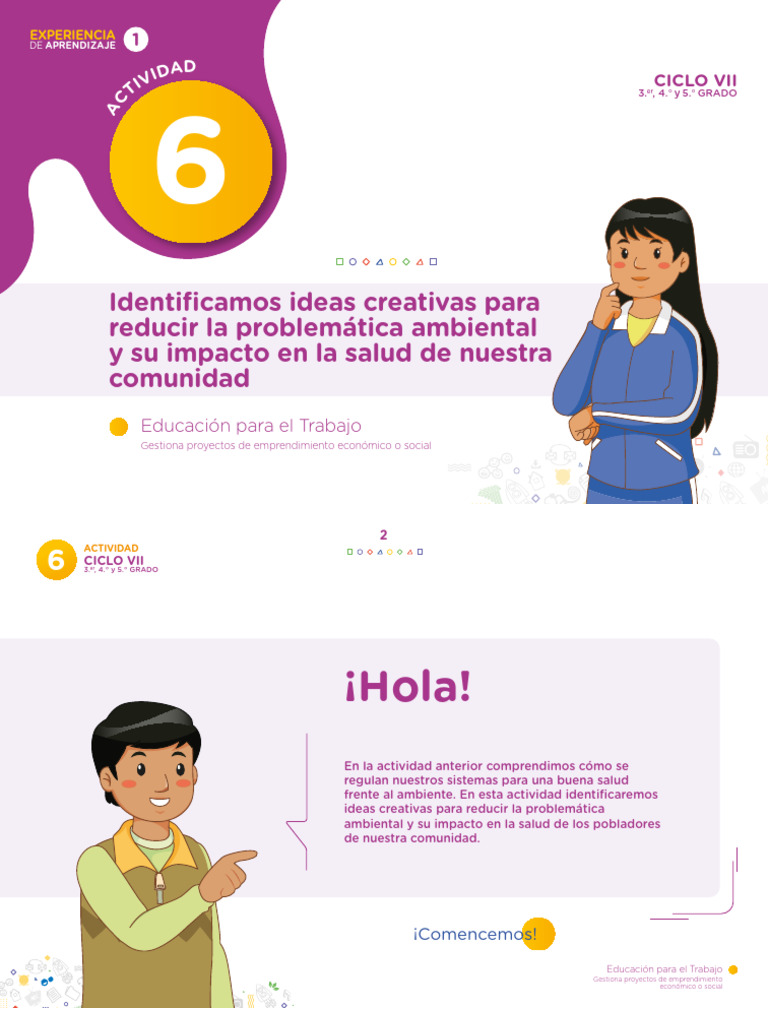 Actividad 6 Identificamos Ideas Creativas para Reducir La Problemática Ambiental y Su Impacto en ...