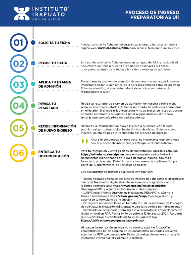 Proceso de Ingreso PREPAS UII 2024 | PDF