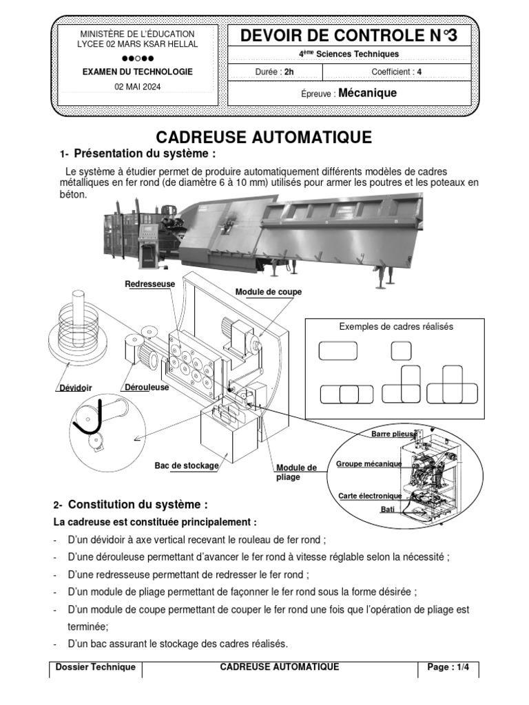Dossier Technique 4st 2023-2024 | PDF | Courroie | Ingénierie mécanique