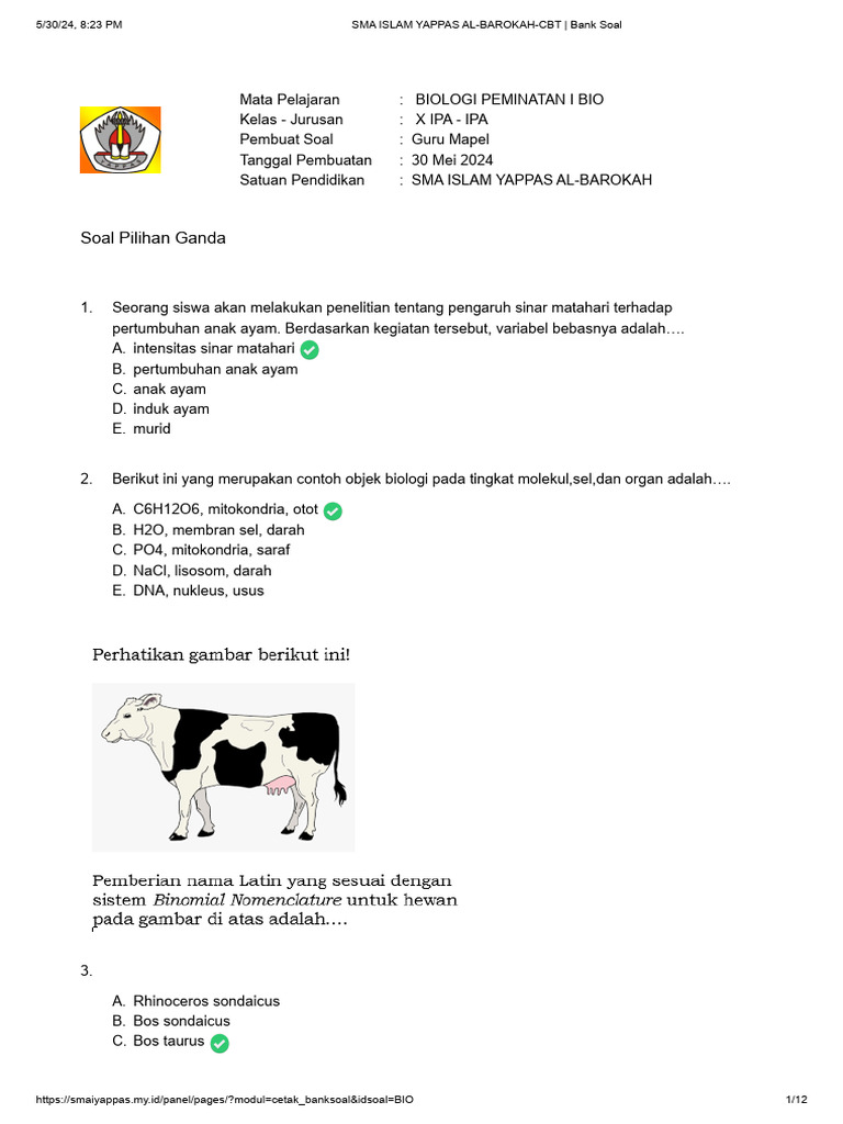 Soal Pat Biologi Kelas X | PDF | Griya & Taman | Kesehatan Holistik