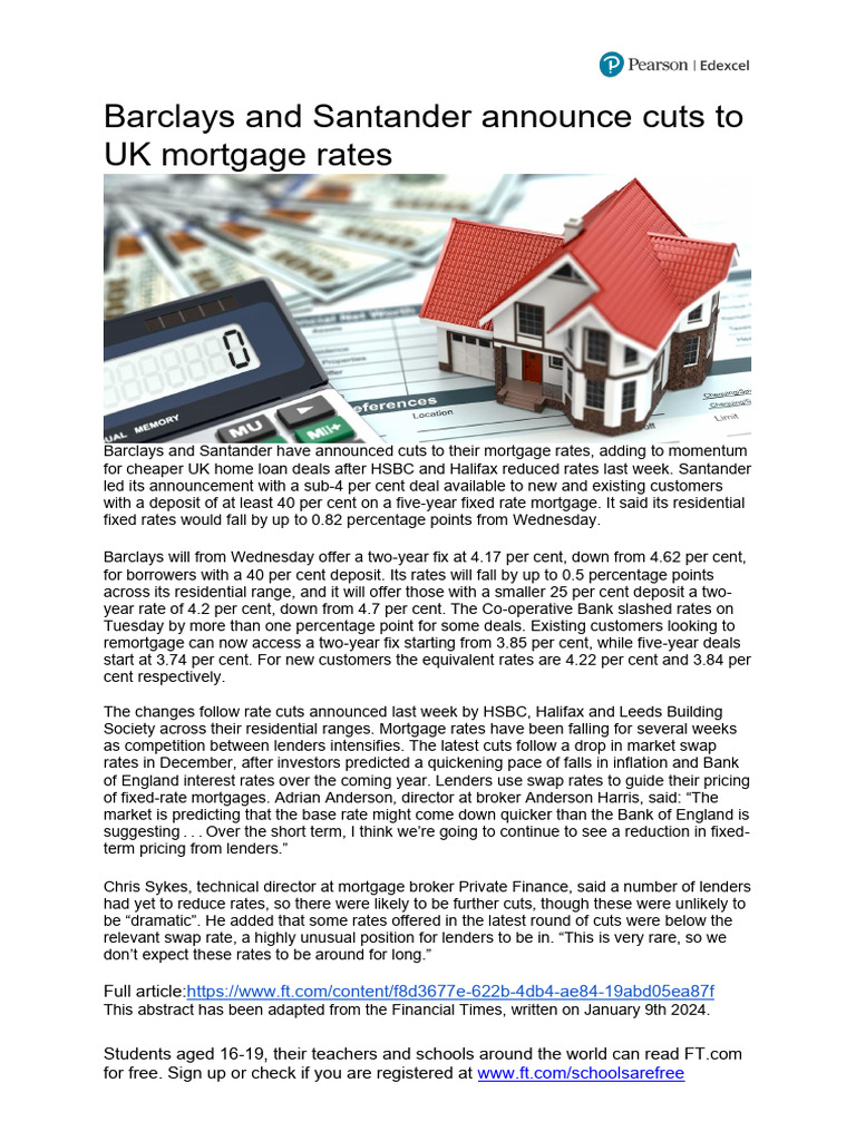 Ks4 Case Study 35 Mortgages | PDF | Mortgages | Interest