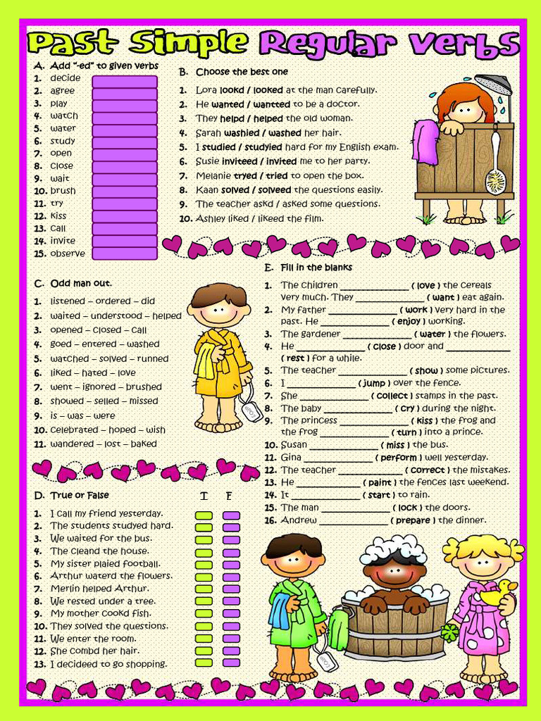 Past - Simple - Regular - Verbs Exercises | PDF | Fairy Tales