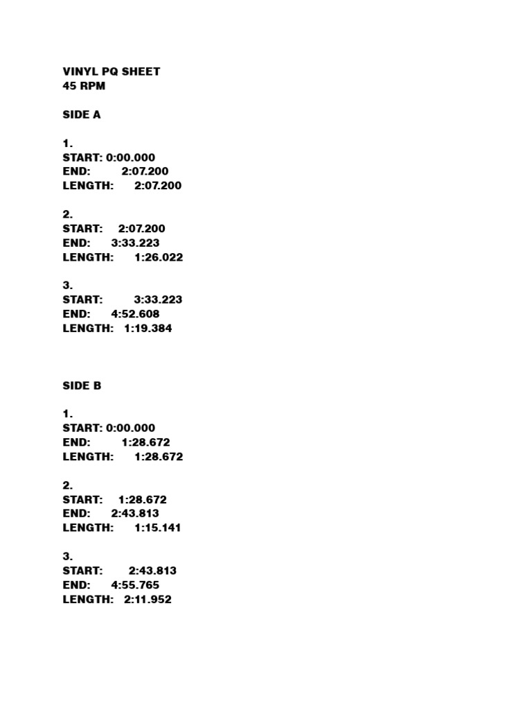 Cavalerie Vinyl Pq Sheet | PDF