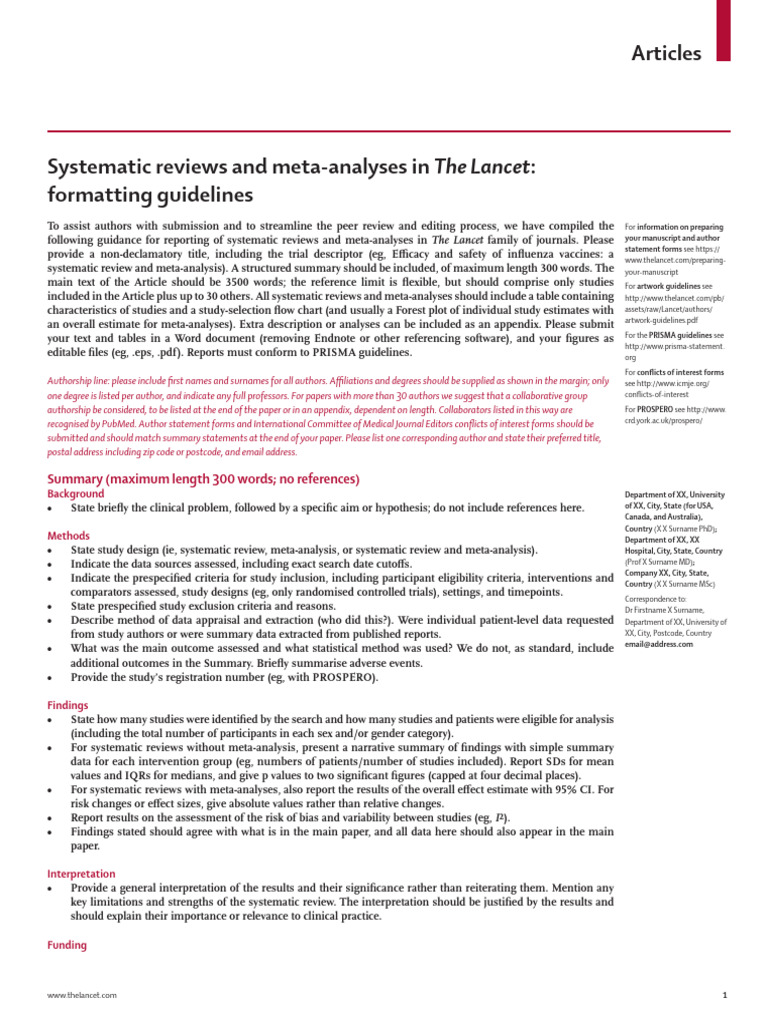 metaguidelines | PDF | Meta Analysis | Systematic Review
