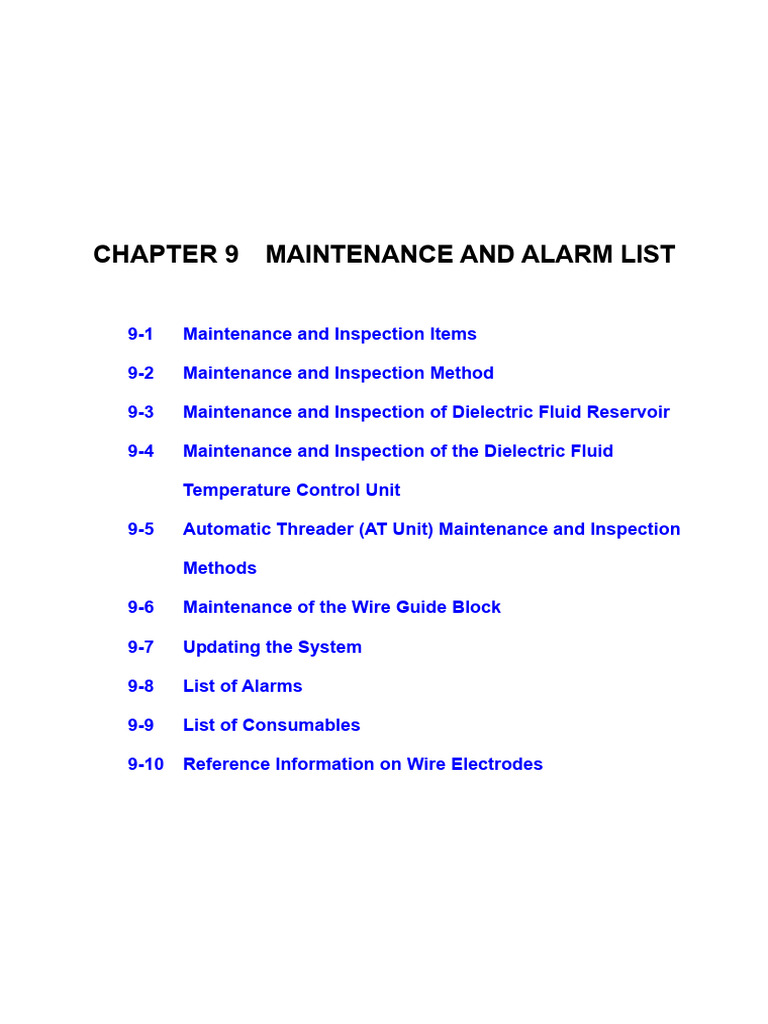 Wedm - c09 Maint Alarms List | Download Free PDF | Machining | Water ...