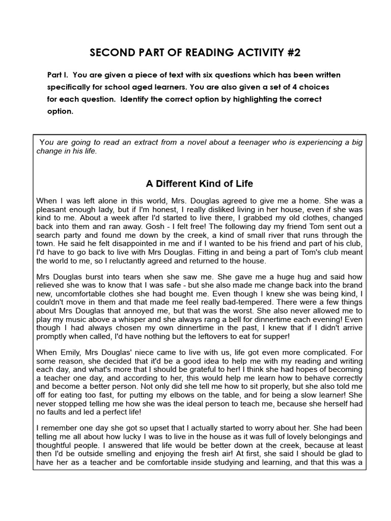 English Reading Activity #2 | PDF